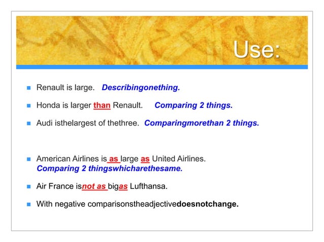Comparatives adjectives | PPTX