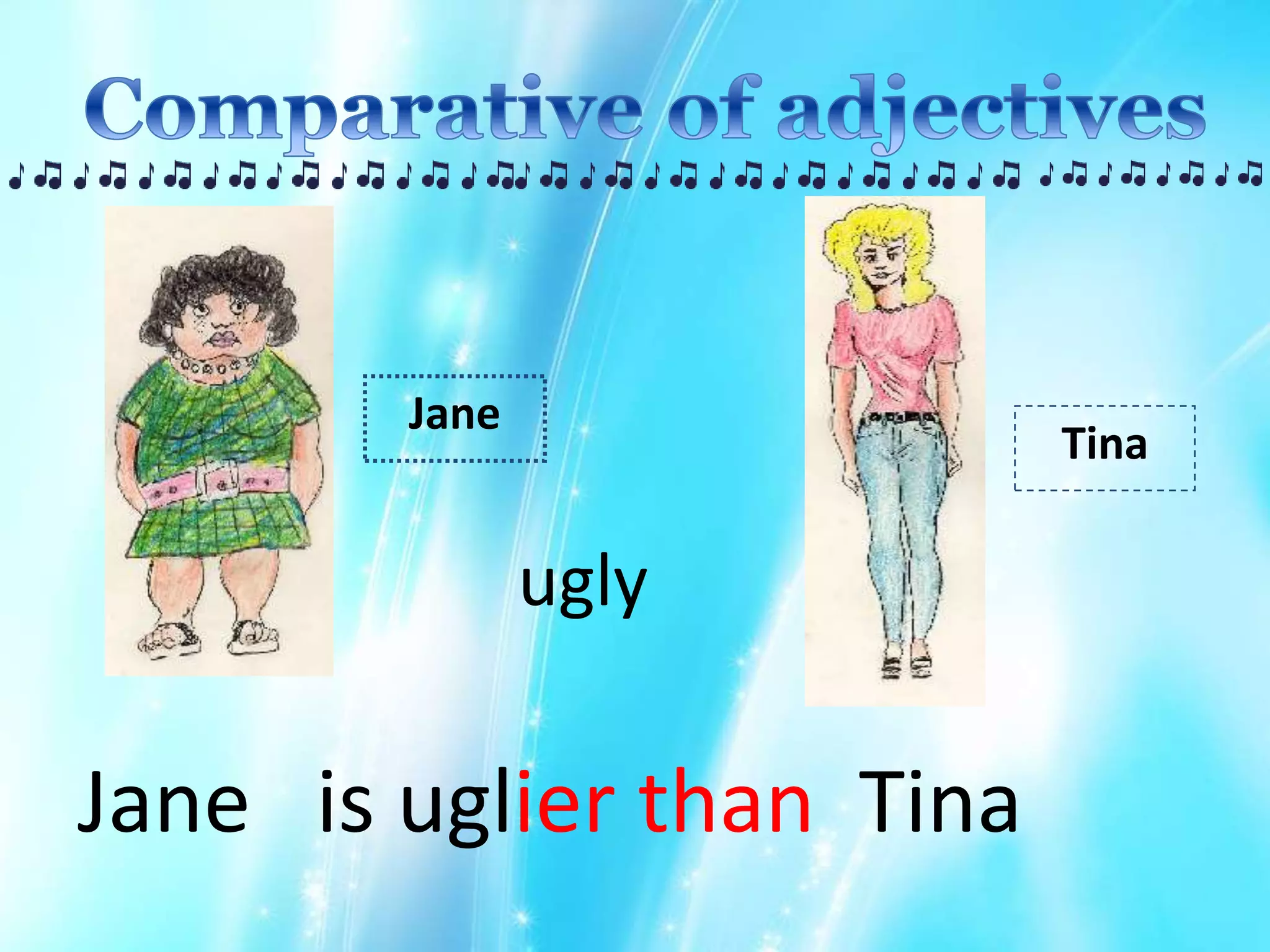 Comparatives and common adjectives in English for young learners | PPSX