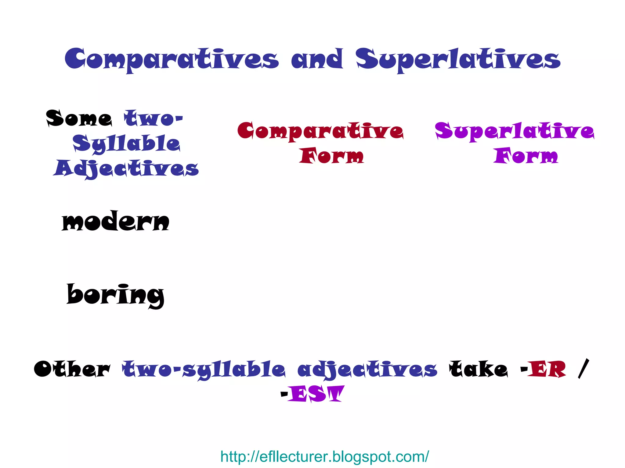 Comparatives and Superlatives - The Greatest Show on Earth | PPT