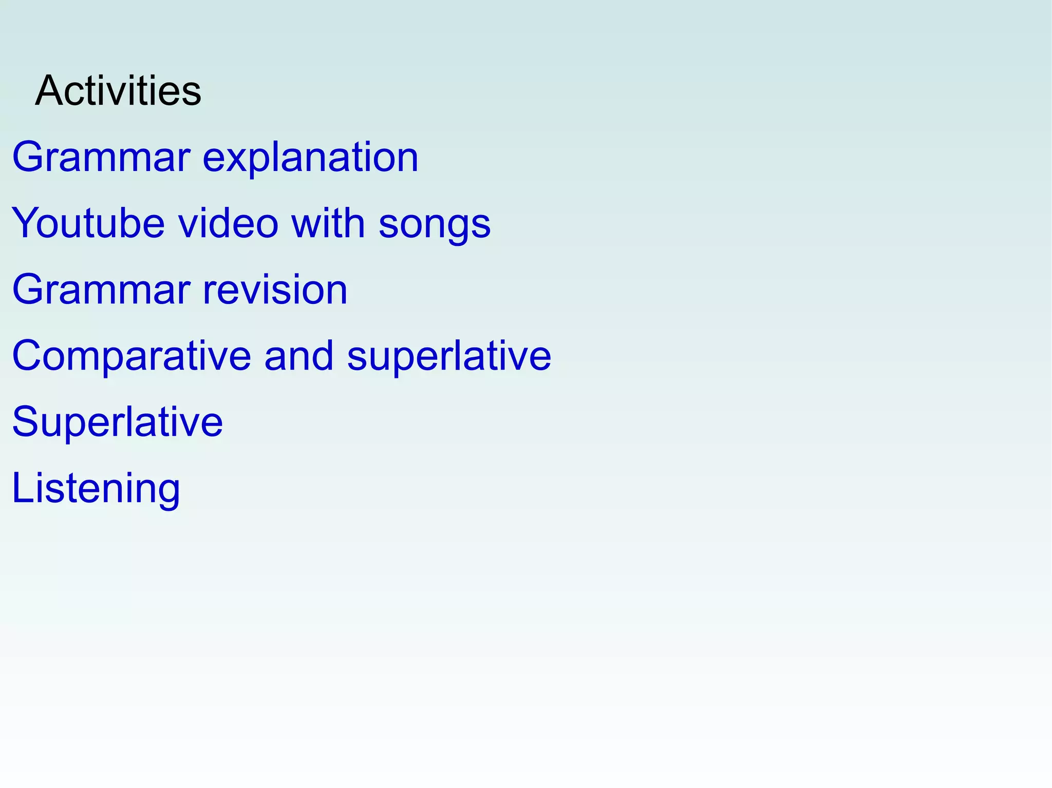 Comparatives and superlatives | ODP