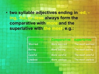 Comparatives and superlatives | PPTX