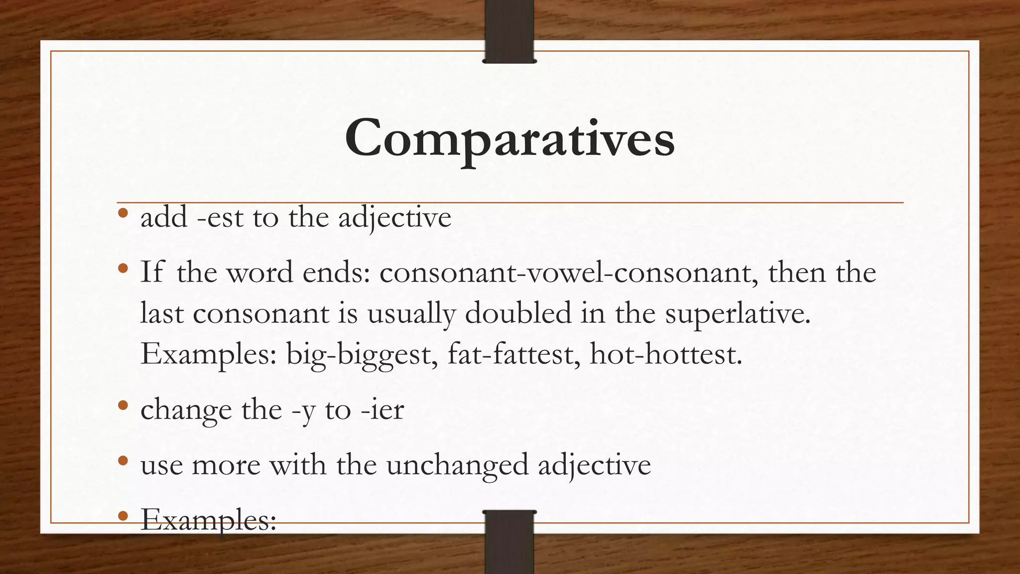 Comparatives and superlatives | PPTX