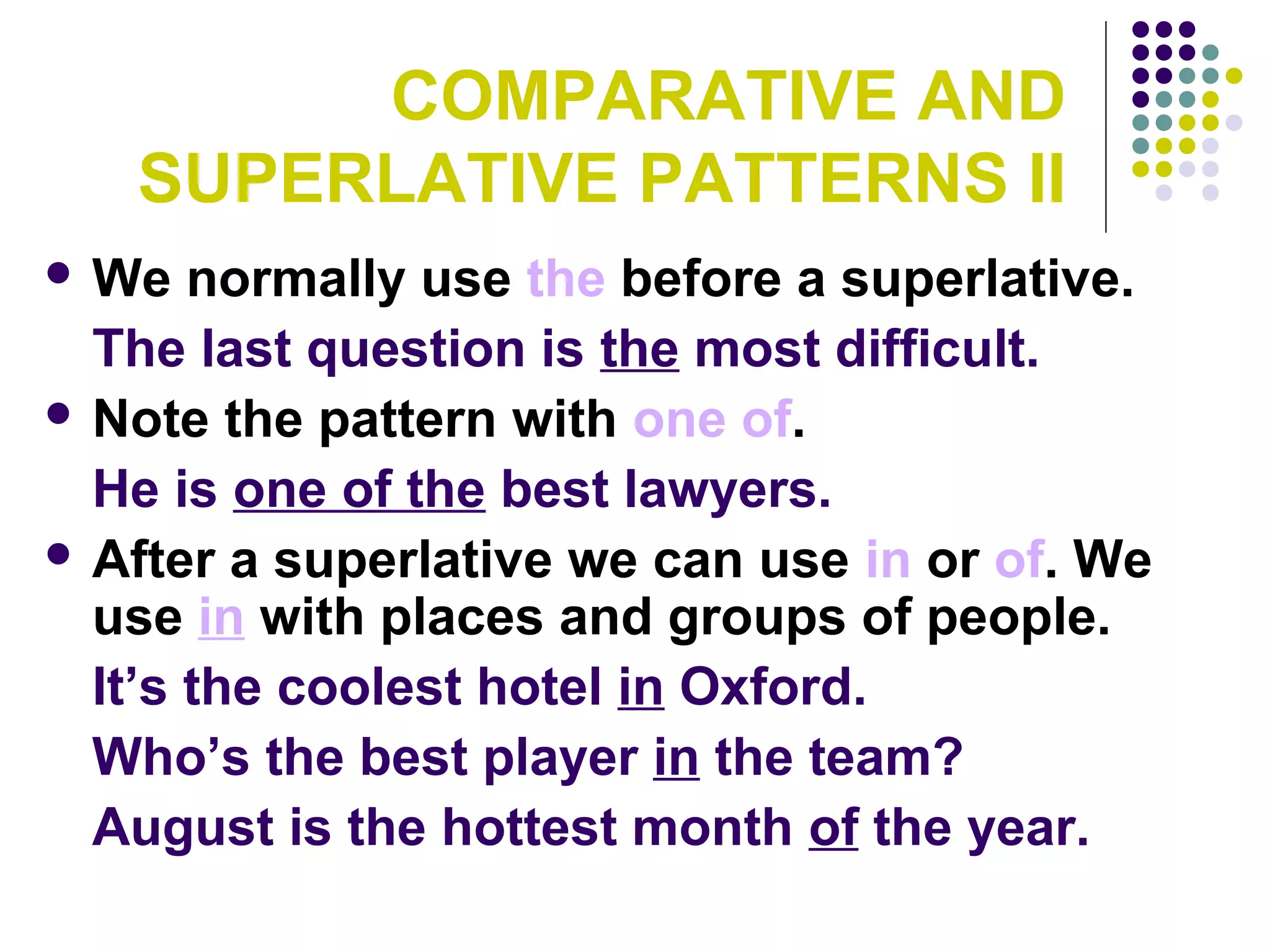 Comparatives and superlatives | PPT