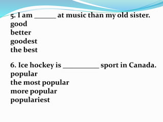Comparatives and superlatives | PPTX