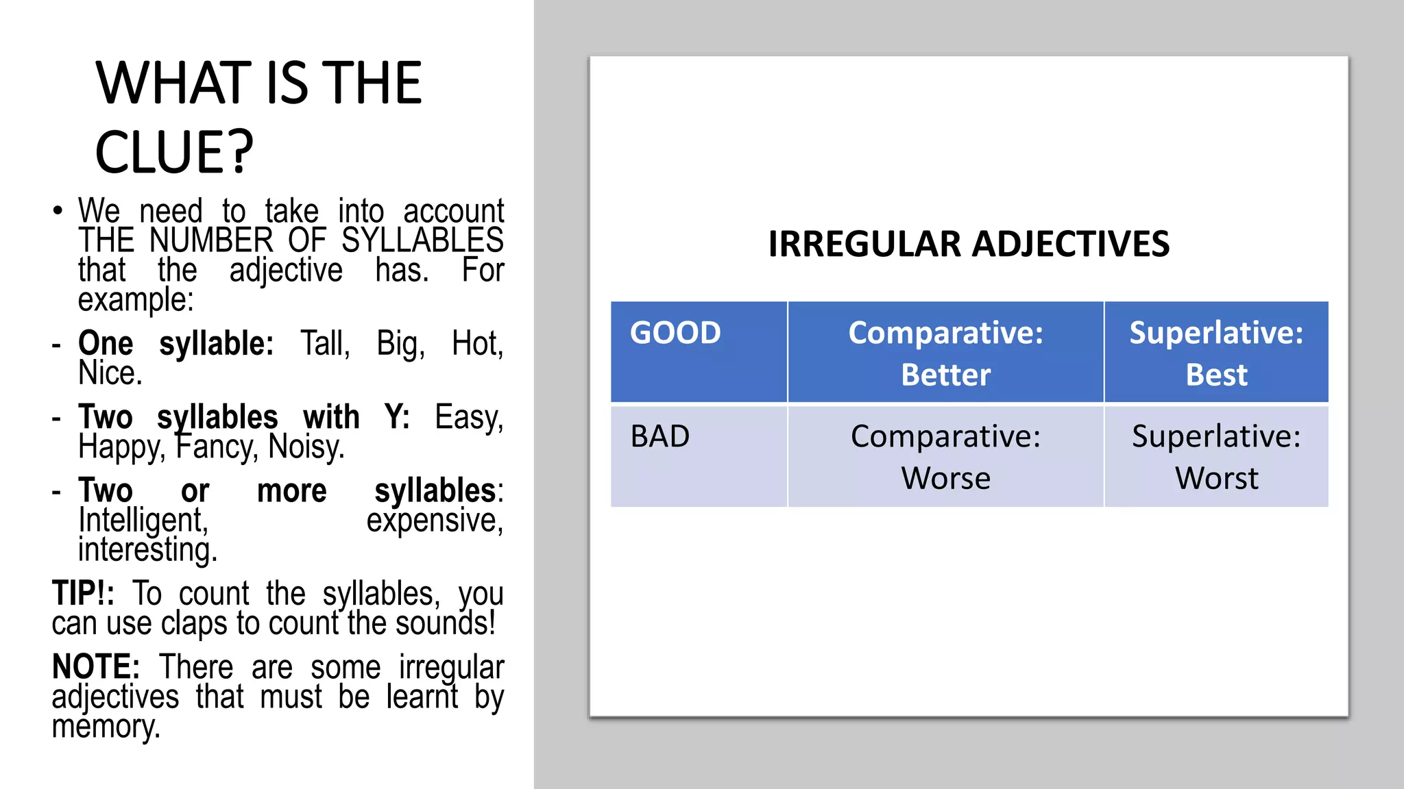 Comparatives and superlatives - Comparativos y superlativos | PPTX