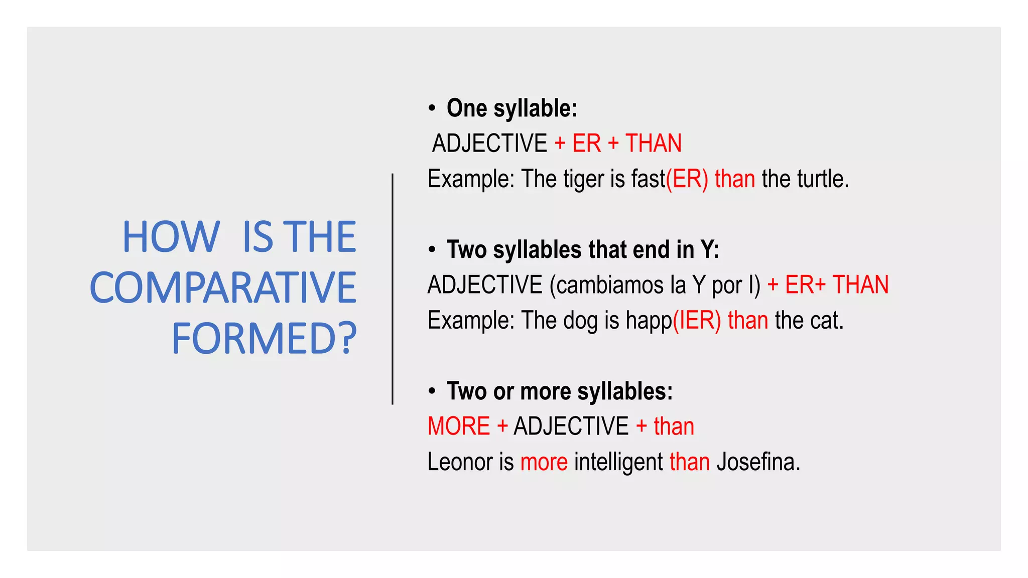 Comparatives and superlatives - Comparativos y superlativos | PPTX