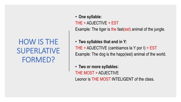 Comparatives and superlatives - Comparativos y superlativos | PPTX