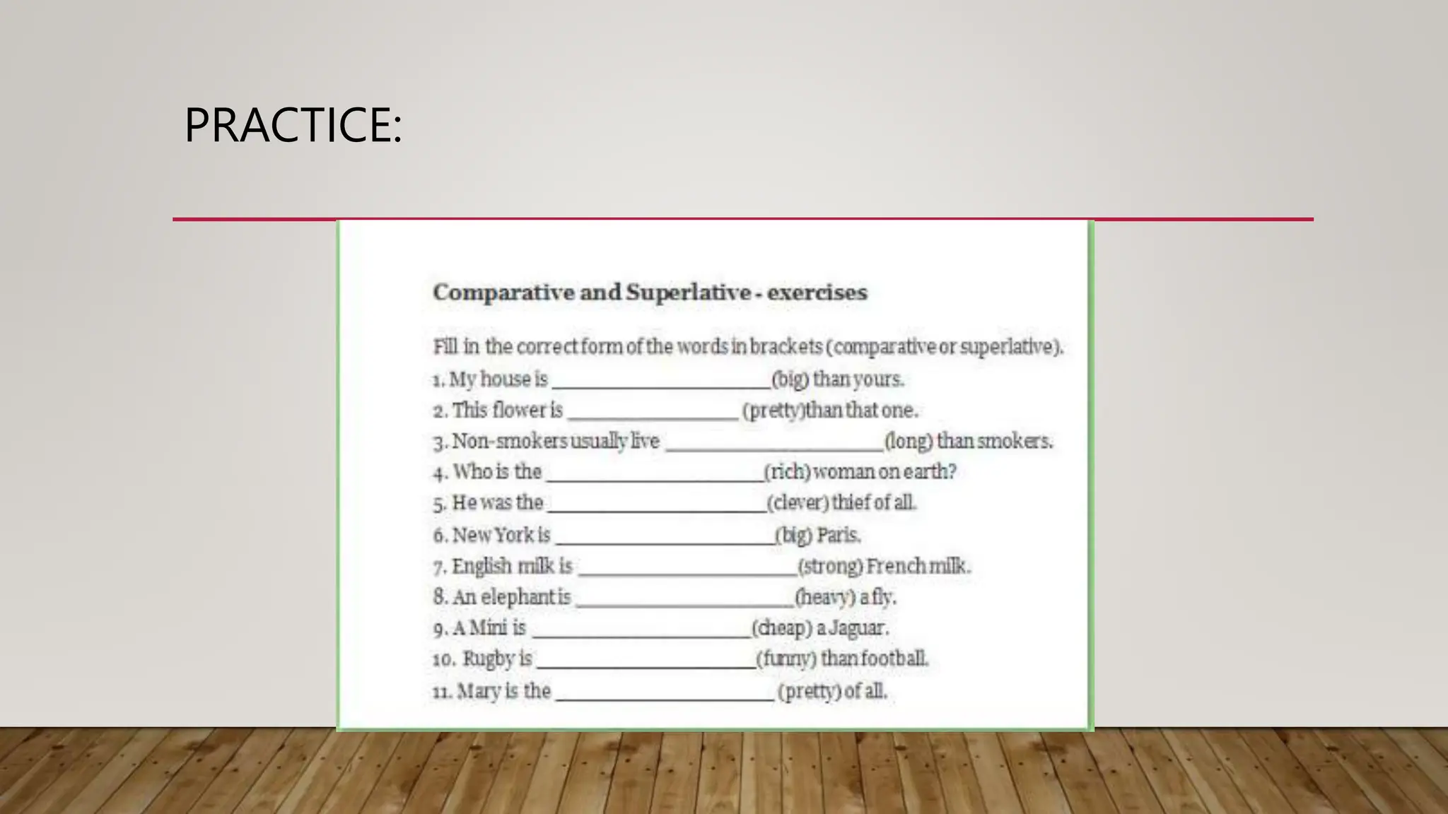 Presentacion para estudiar superlativos y comparativos | PPTX