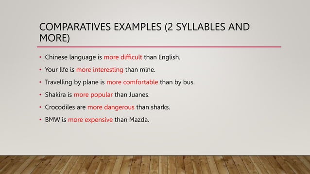 Presentacion para estudiar superlativos y comparativos | PPTX