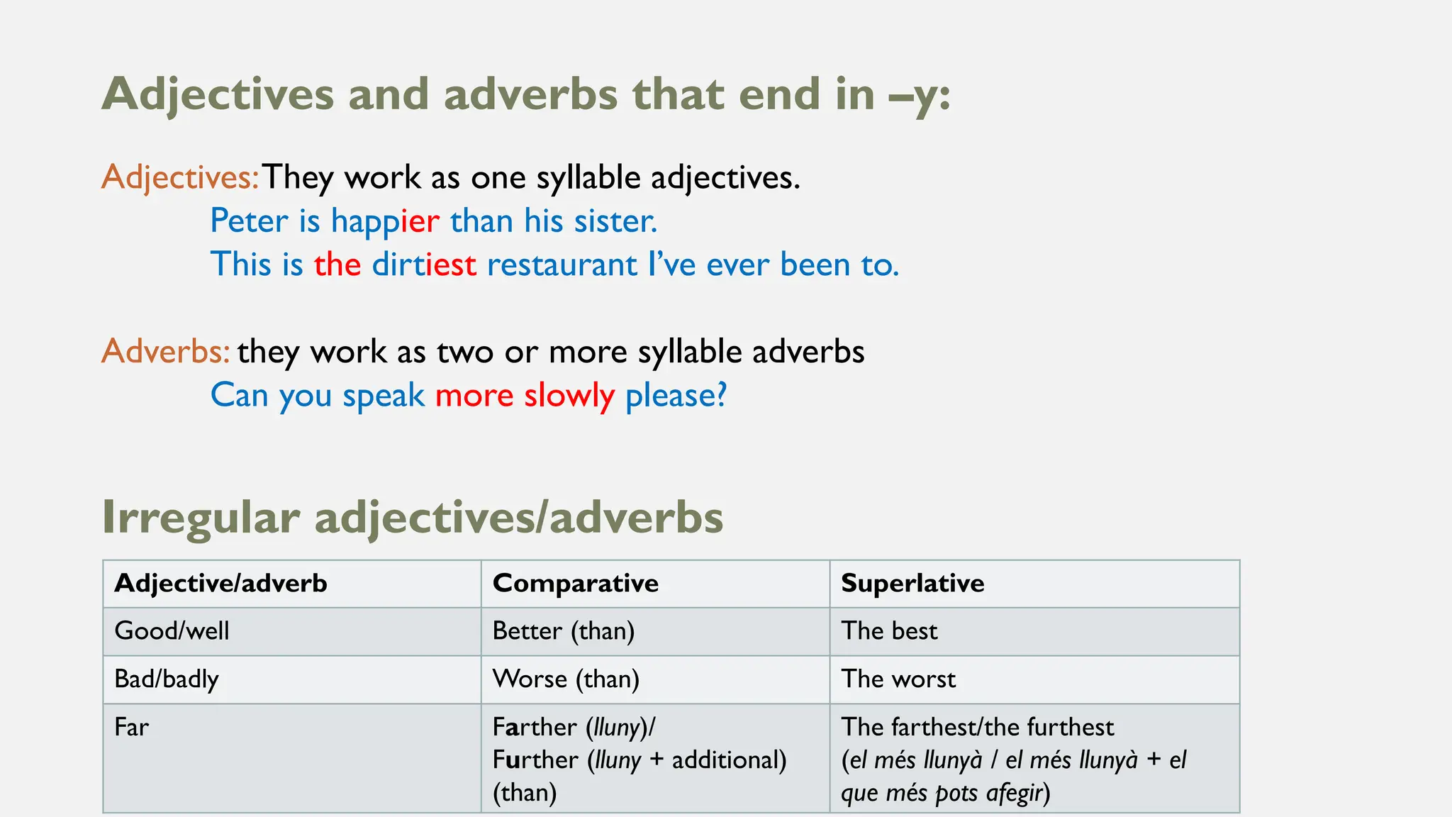 Comparatives and superlatives in english | PDF