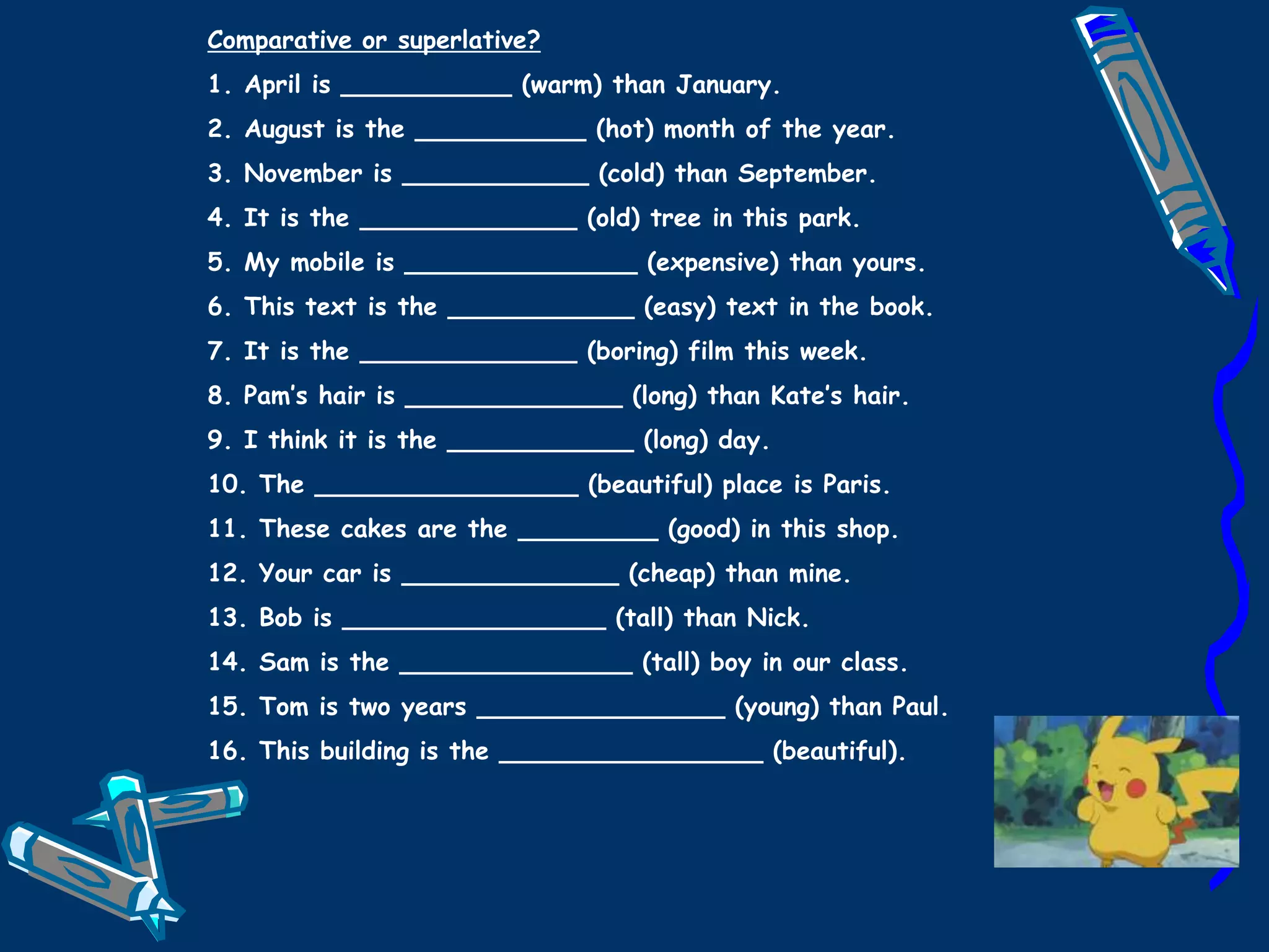 comparatives and superlatives .ppt