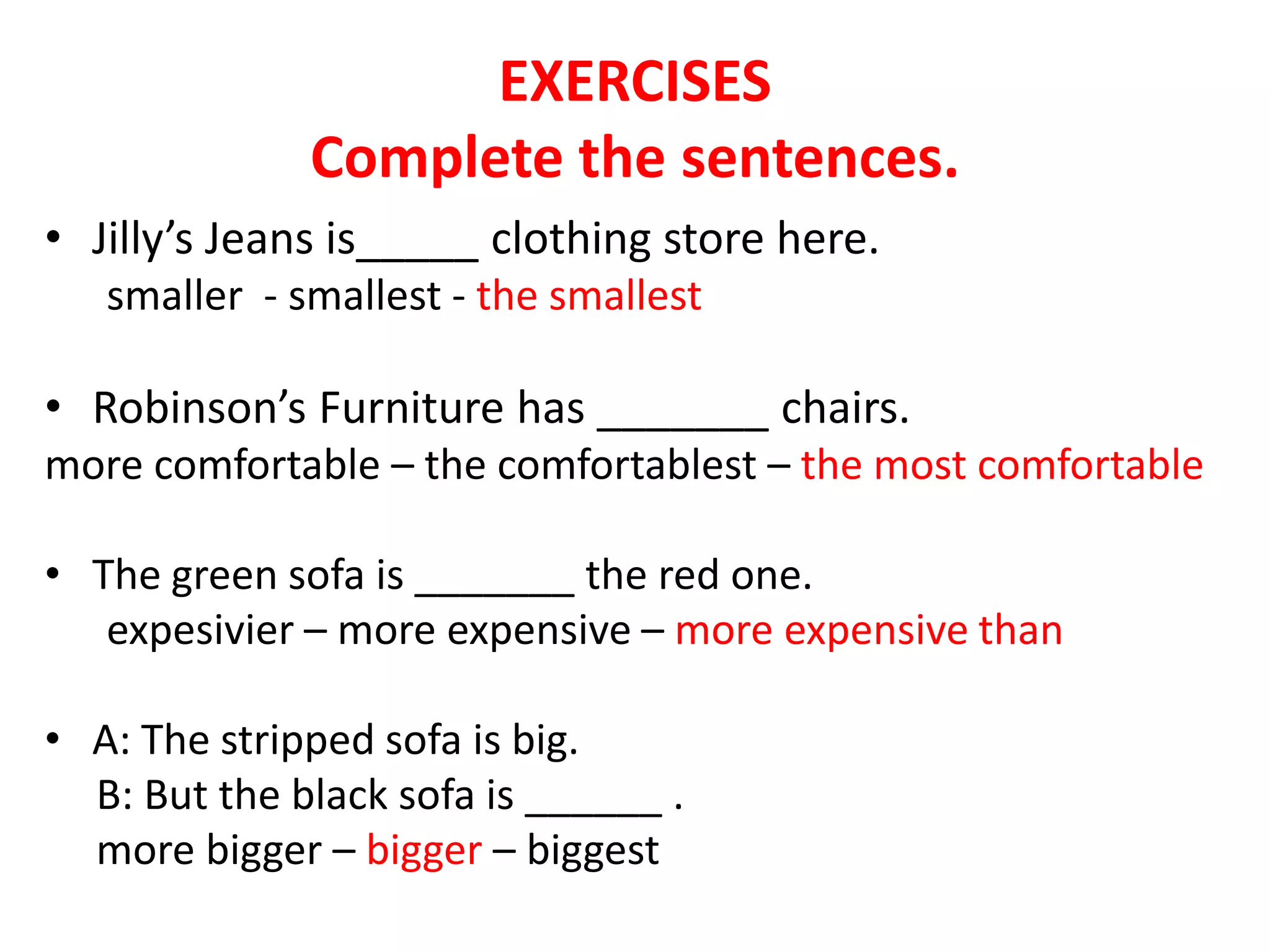Comparatives and superlatives adjectives | PPTX