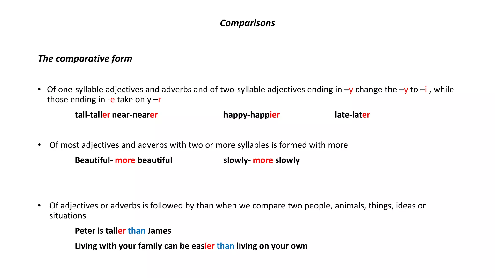 Comparatives and superlatives level 7 | PPTX