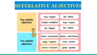 Comparatives and superlatives + modifying comparisons | PPTX