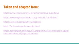 Comparatives and superlatives + modifying comparisons | PPTX