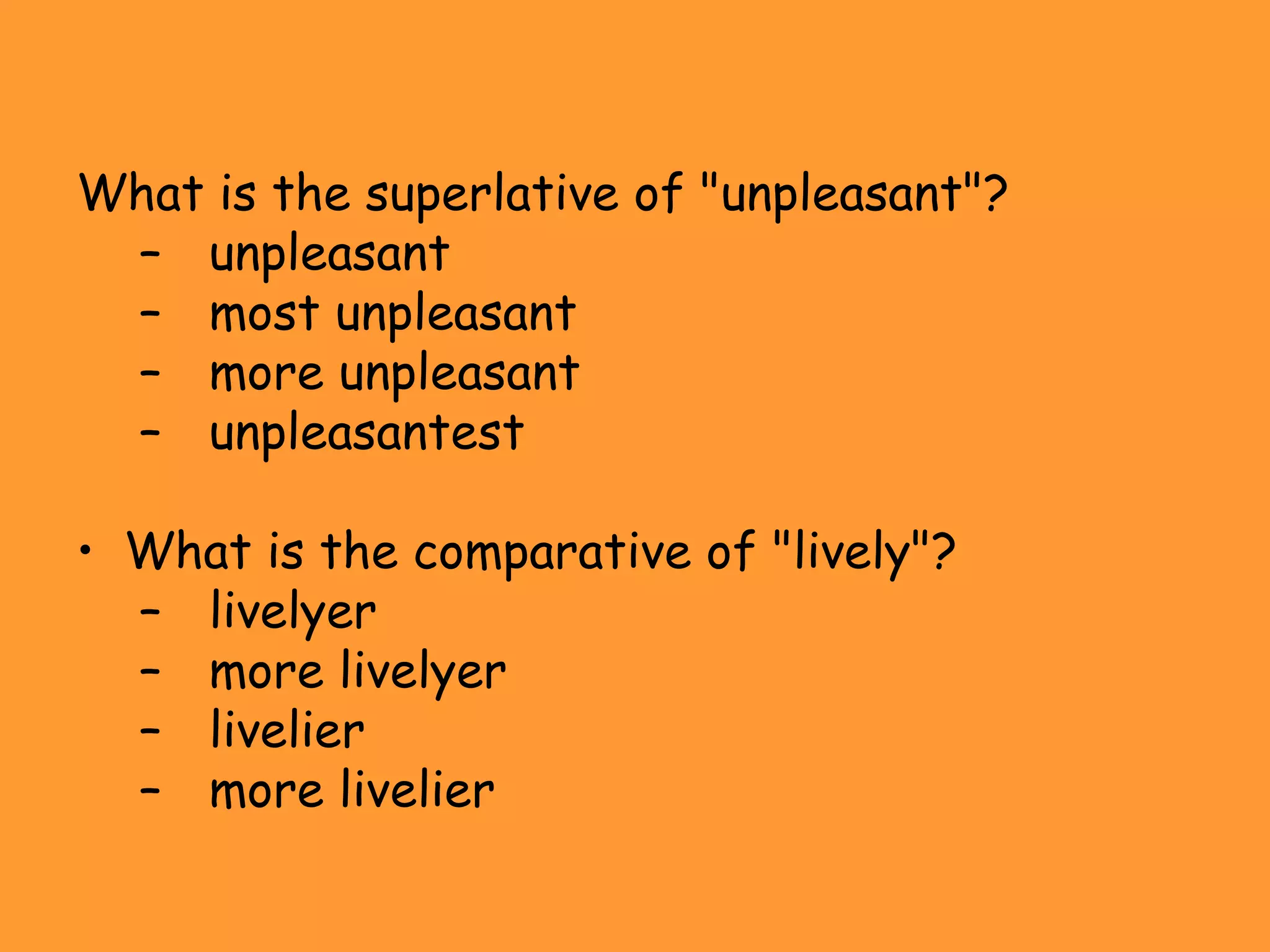 Comparatives and superlatives power point | PPT