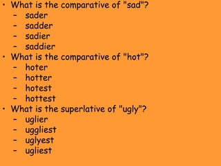 Comparatives and superlatives power point | PPT
