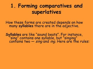 Comparatives and superlatives power point | PPT