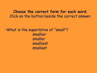 Comparatives and superlatives power point | PPT