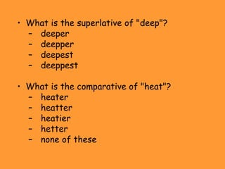 Comparatives and superlatives power point | PPT