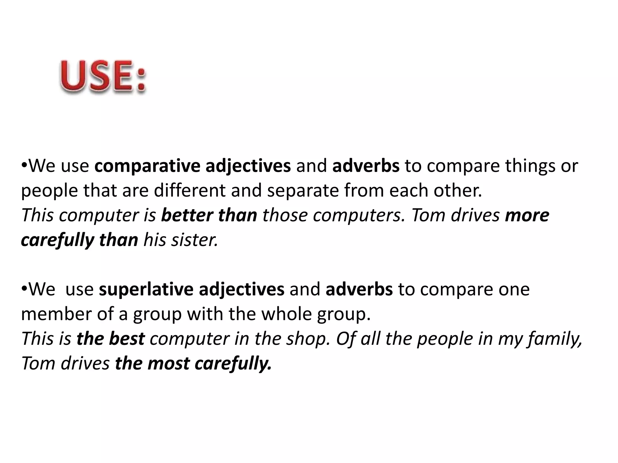 Comparatives and superlatives + practice | PPSX