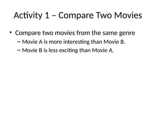 Comparatives and Superlatives with Movies | PPTX