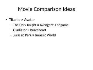 Comparatives and Superlatives with Movies | PPTX