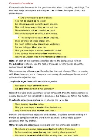 Comparatives explanation | PDF