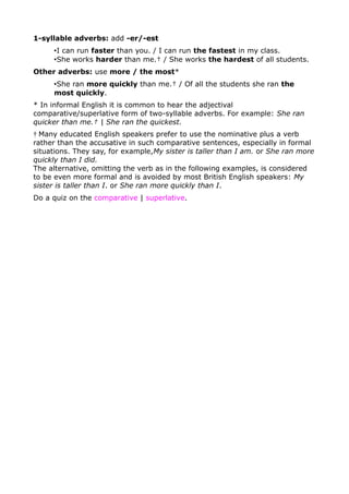 Comparatives explanation | PDF