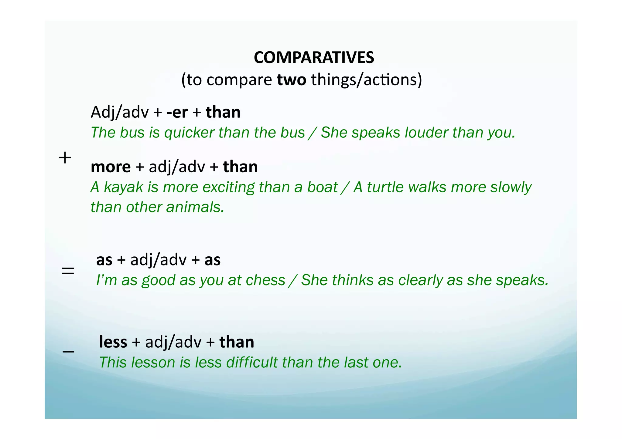 Comparatives and superlatives | PPT