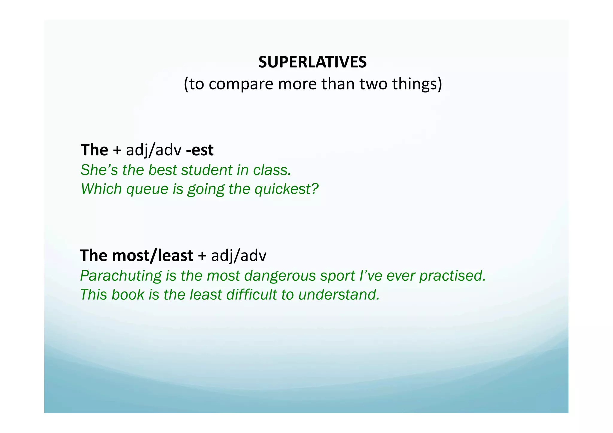 Comparatives and superlatives | PPT