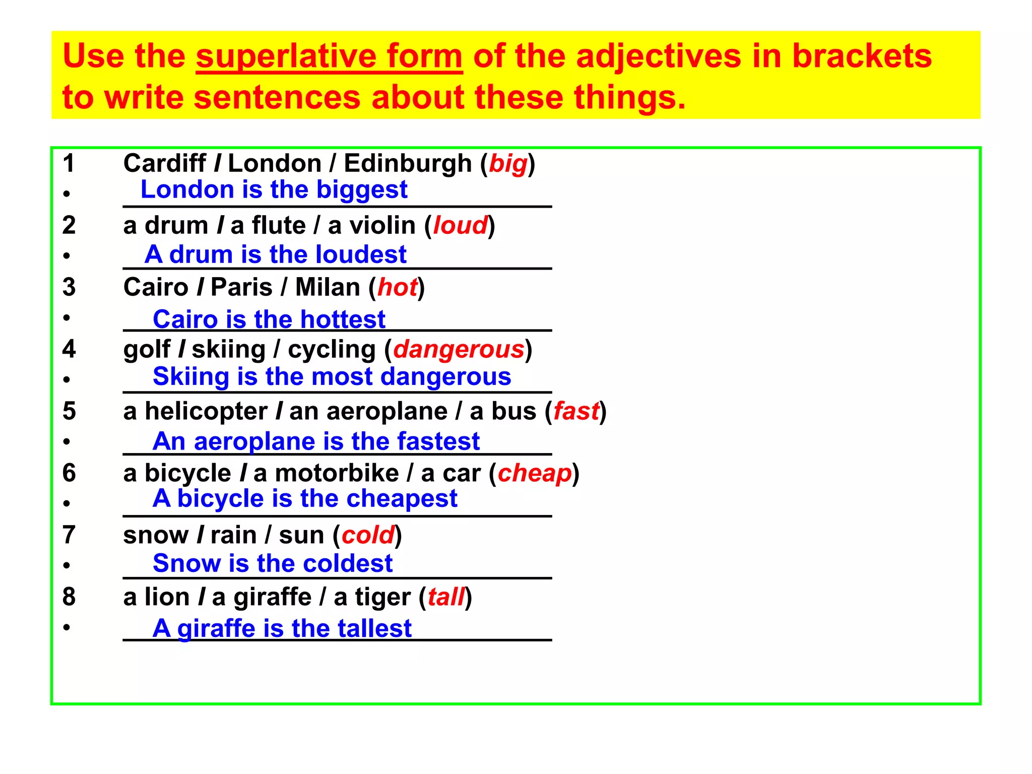 Comparatives superlatives | PDF