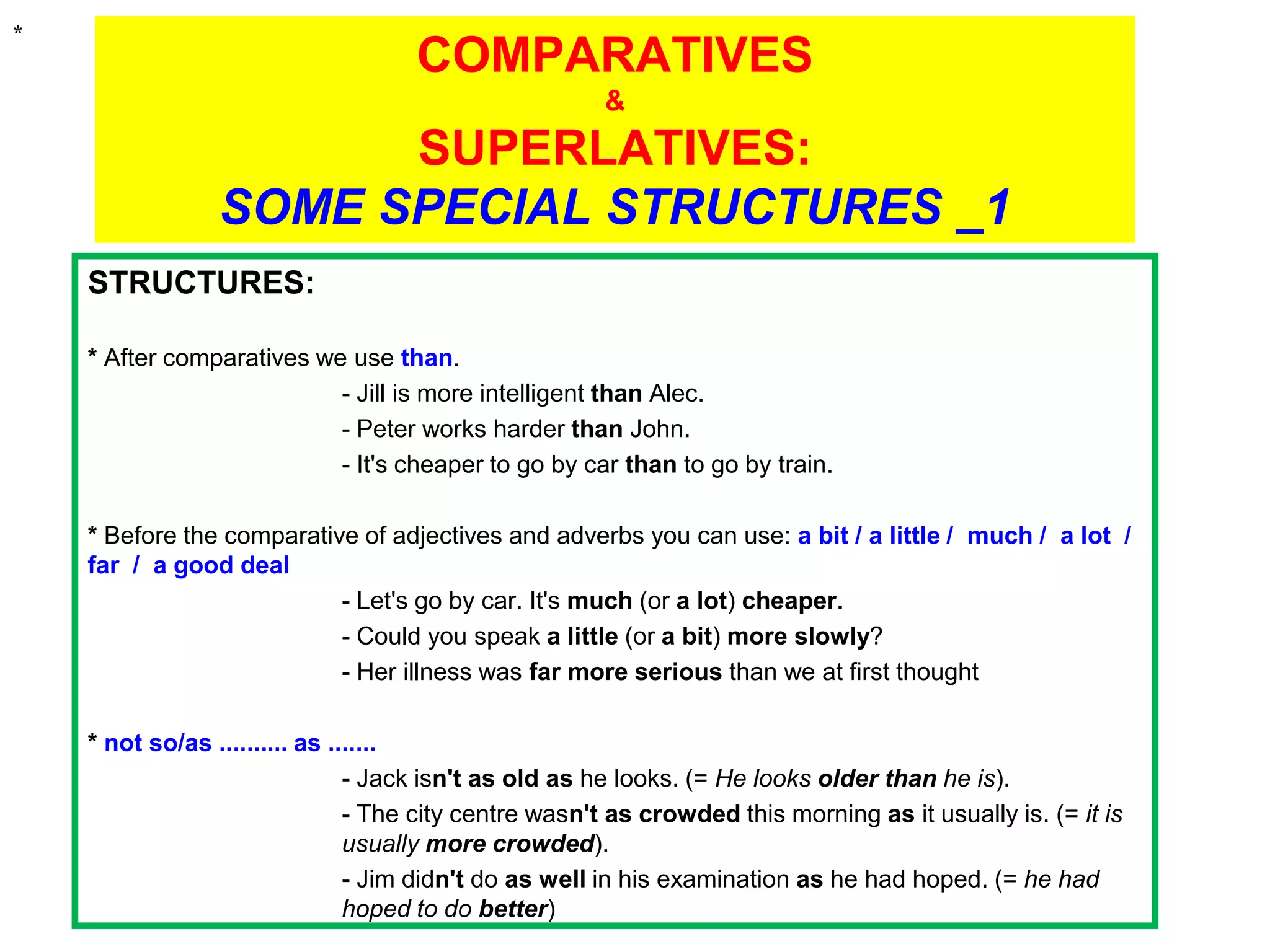Comparatives superlatives | PPT