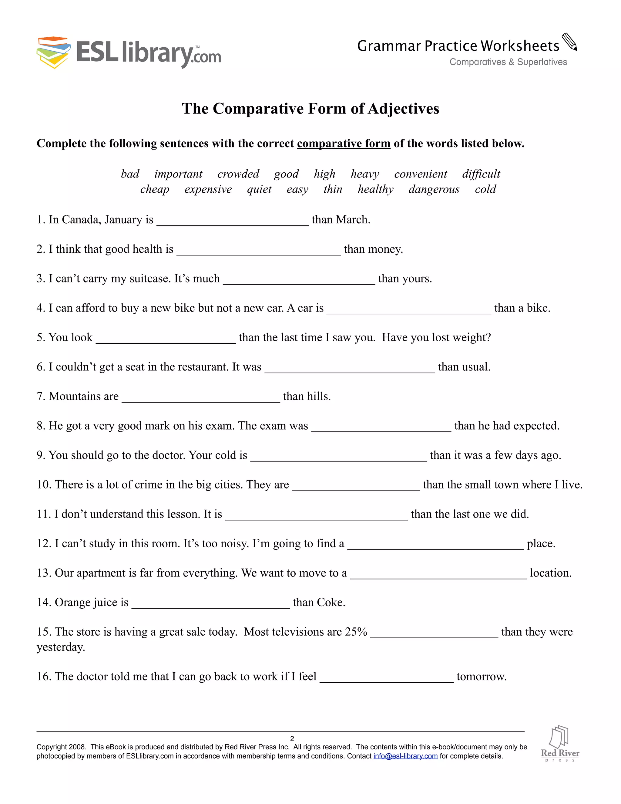 Comparatives superlatives worksheet_with_answers | PDF