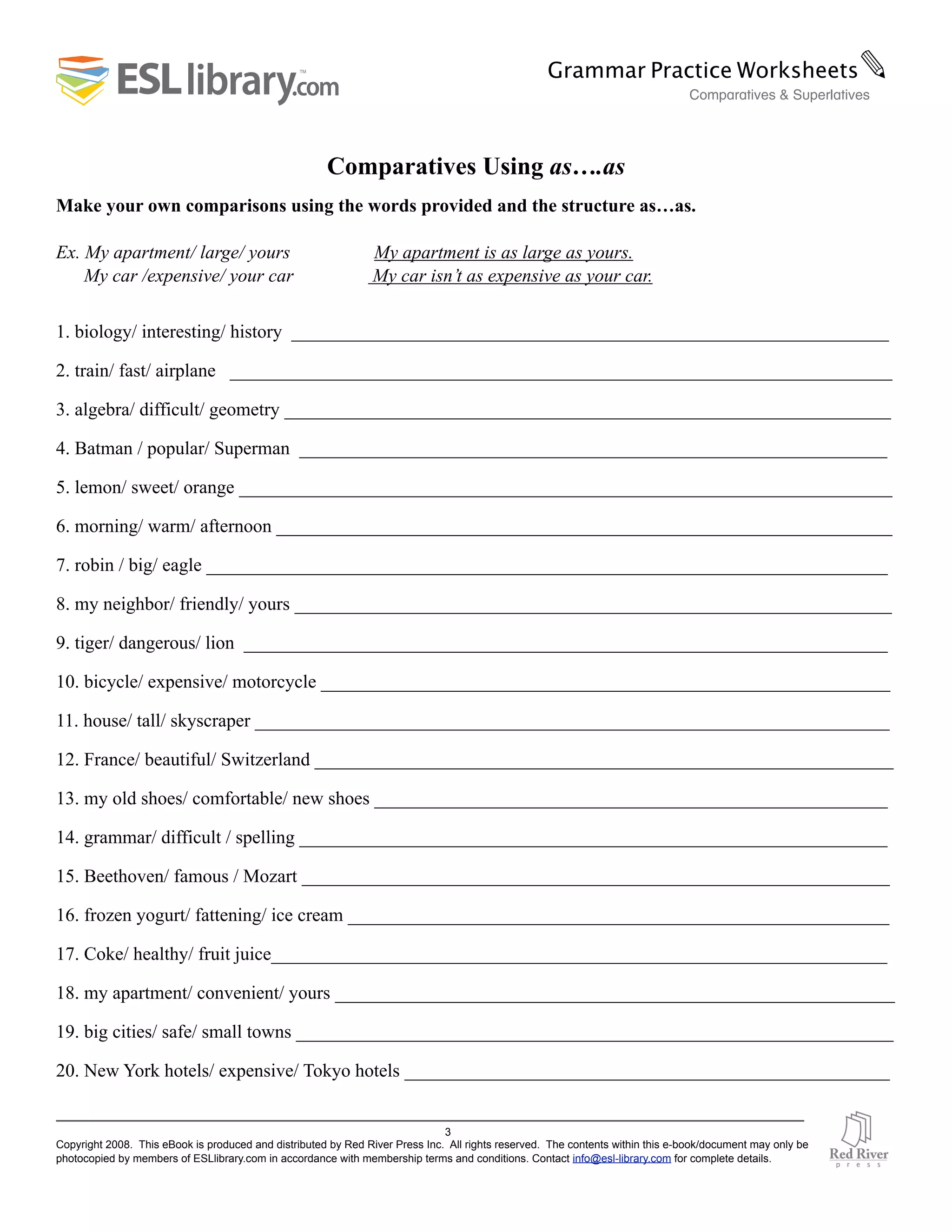 Comparatives superlatives worksheet_with_answers | PDF