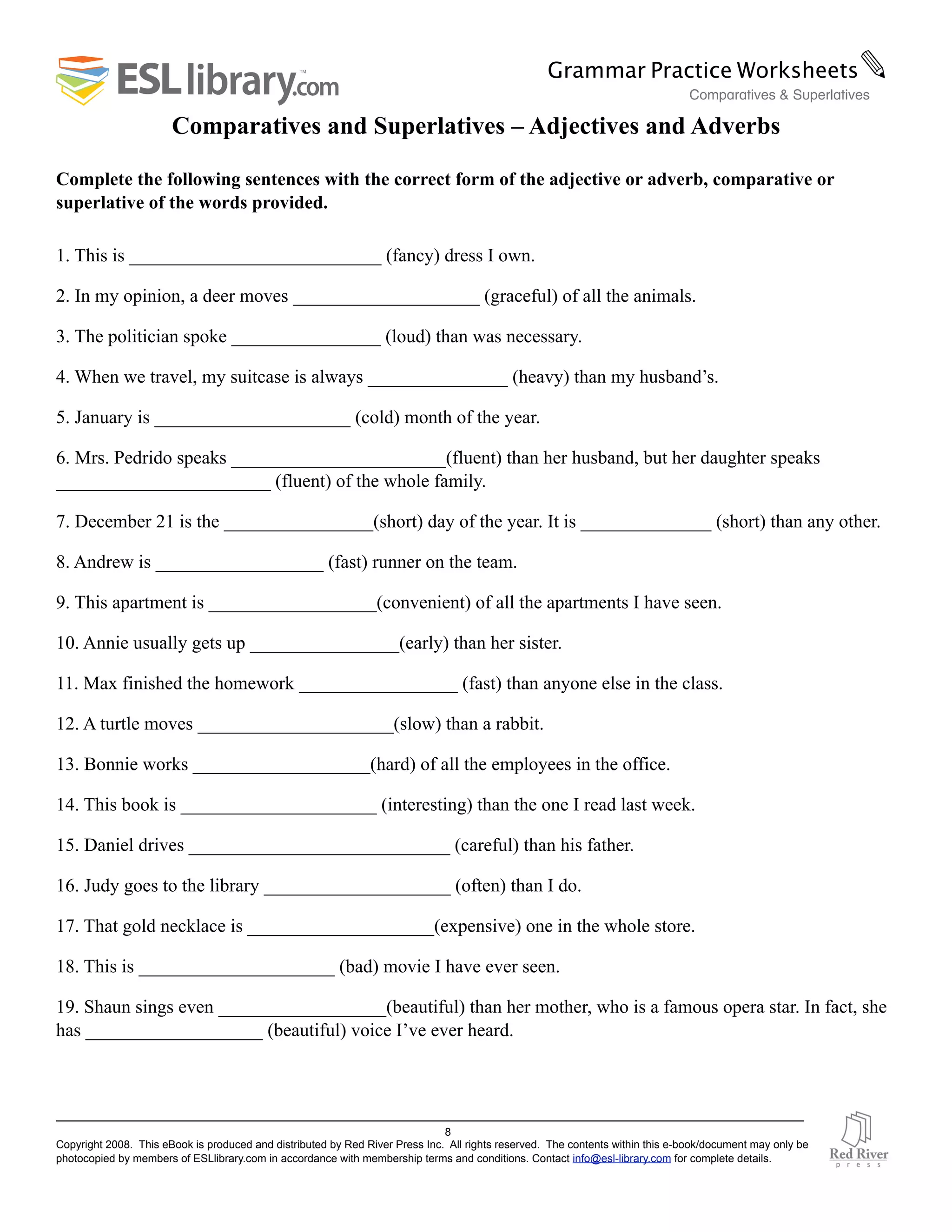 Comparatives superlatives worksheet_with_answers | PDF