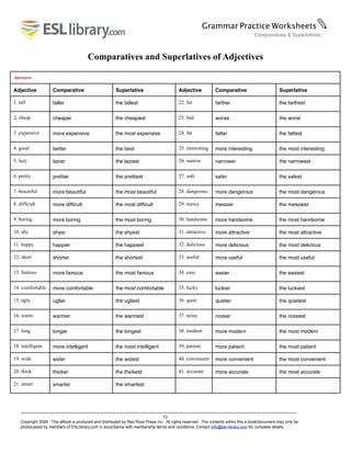 Comparatives superlatives worksheet_with_answers | PDF