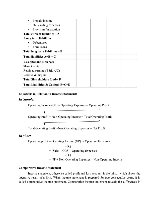 Comparative statement | PDF | Stocks and Bonds | Personal Investing