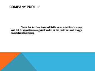 Comparative statement of reliance industries ltd | PPT