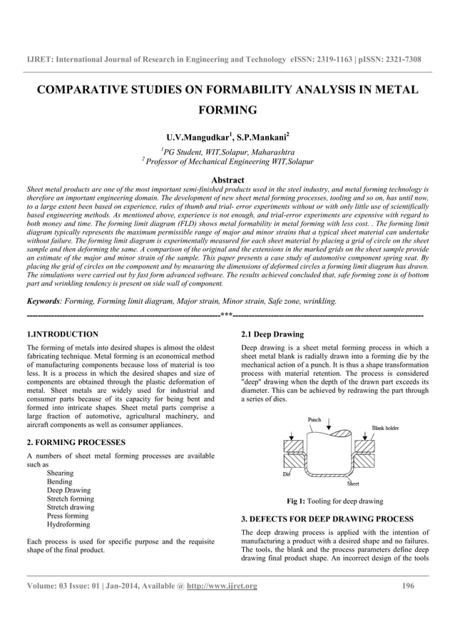 Comparative studies on formability analysis in metal | PDF