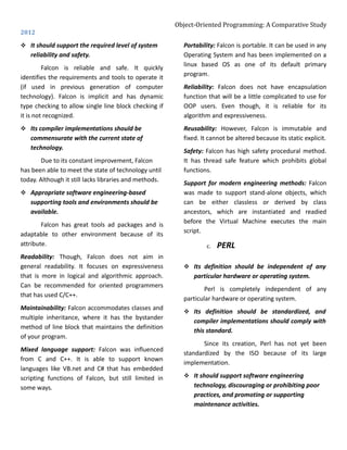 OOP Comparative Study | PDF