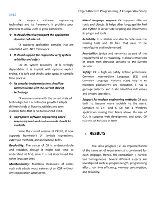 OOP Comparative Study | PDF