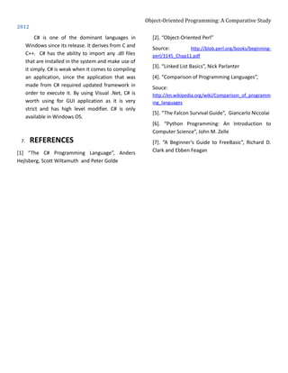 OOP Comparative Study | PDF