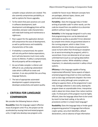 OOP Comparative Study | PDF
