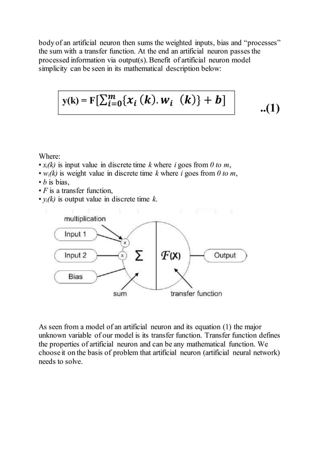 Comparative study of ANNs and BNNs and mathematical modeling of a neuron | DOCX | Computer ...