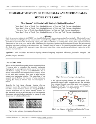 Comparative study of chemically and mechanically singed knit fabric | PDF