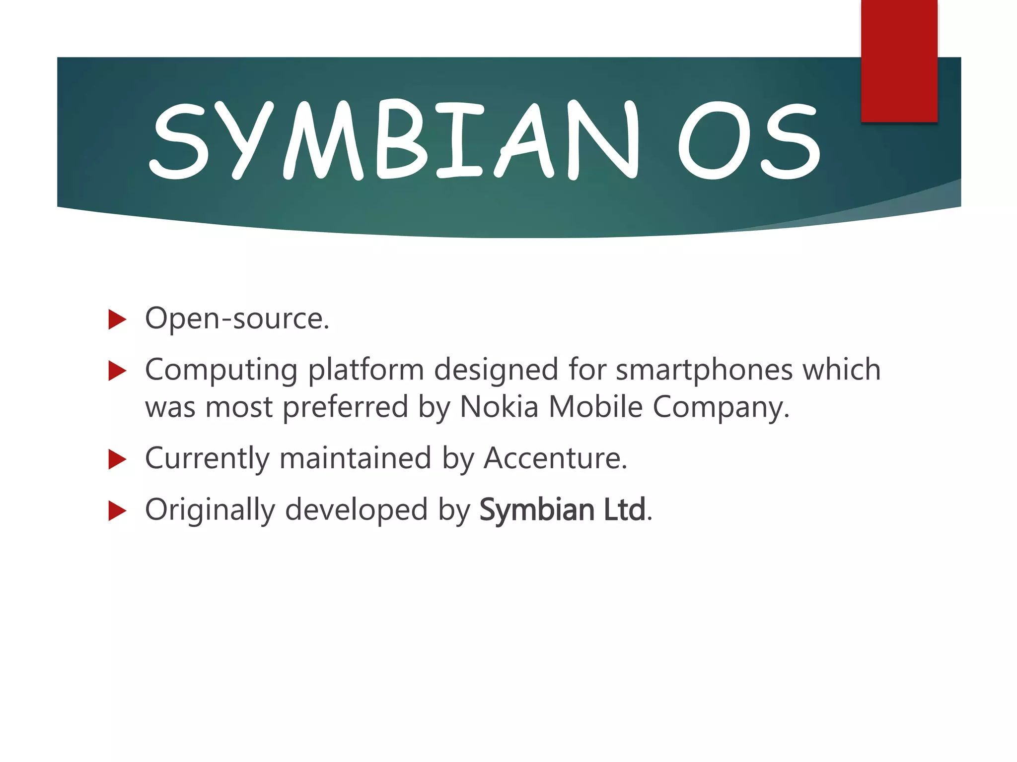 Comparative study of different mobile operating system- Modern Operation System ppt | PPTX