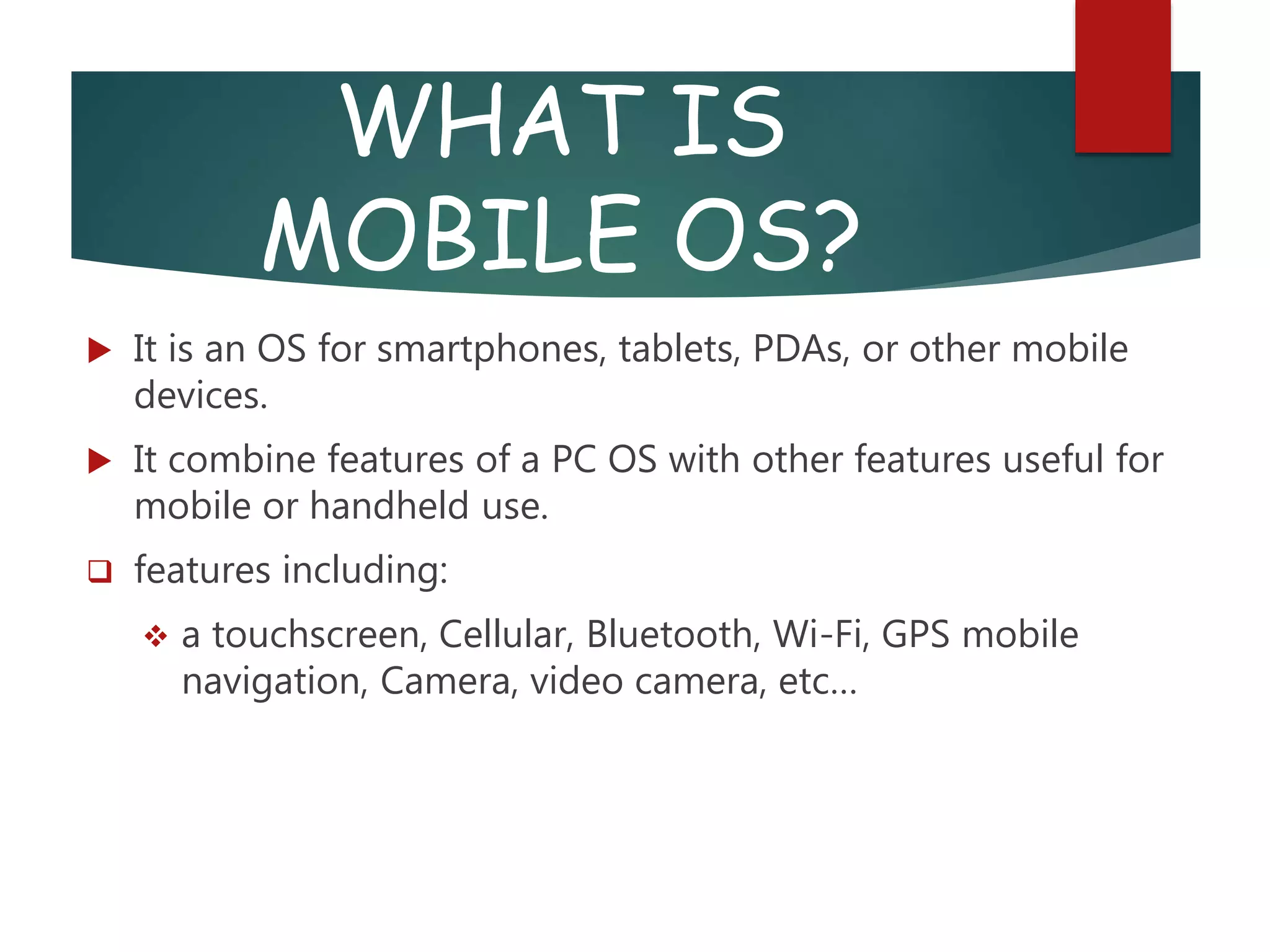 Comparative study of different mobile operating system- Modern ...