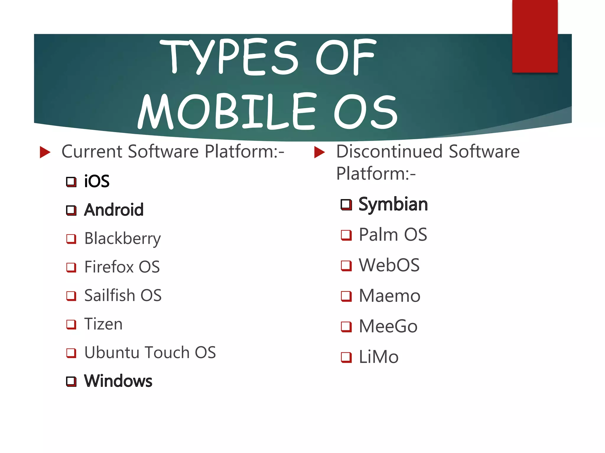 Comparative study of different mobile operating system- Modern ...