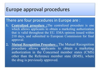 Comparative study of drug approval system in usa, europe & japan | PPTX